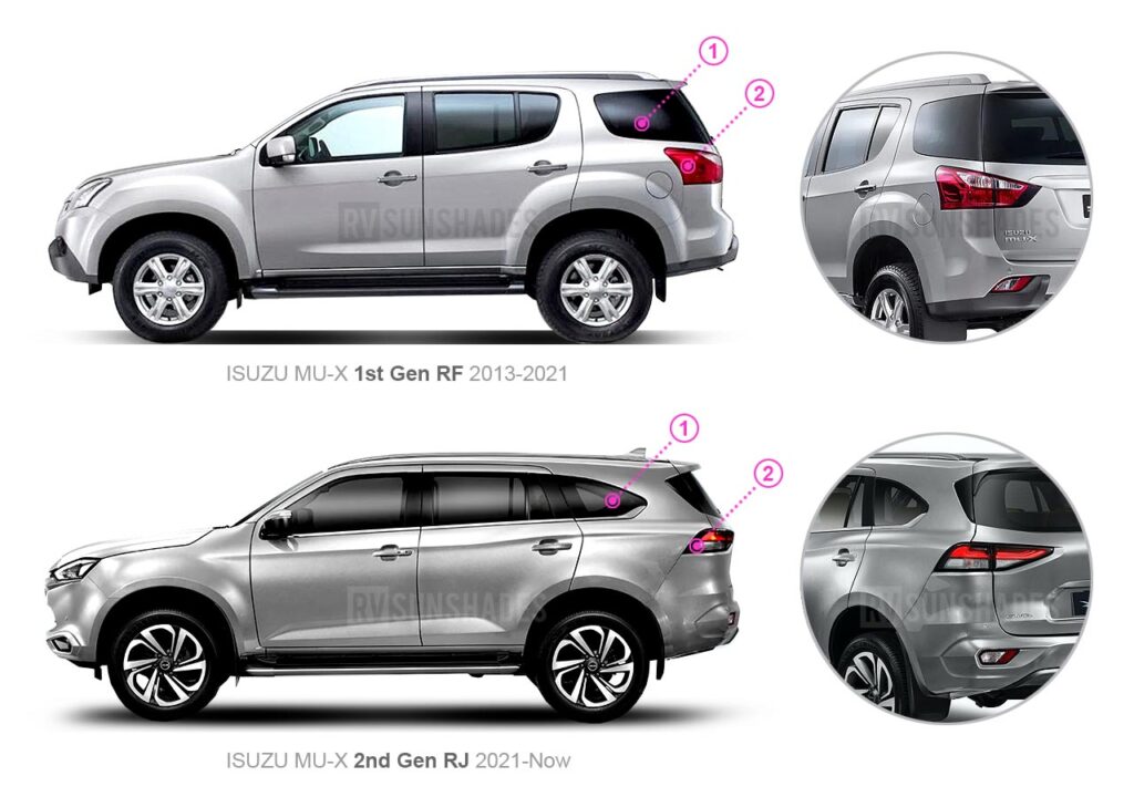 ISUZU MU-X Sun Shade 1st Gen RF 2010-2021 [Quarter Window] | RVSUNSHADES