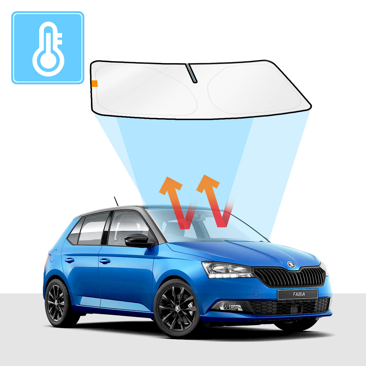 Skoda Fabia Windscreen Sun Shade NJ MK4 2014 Now Solar Screen BLOCK OUT RV 07
